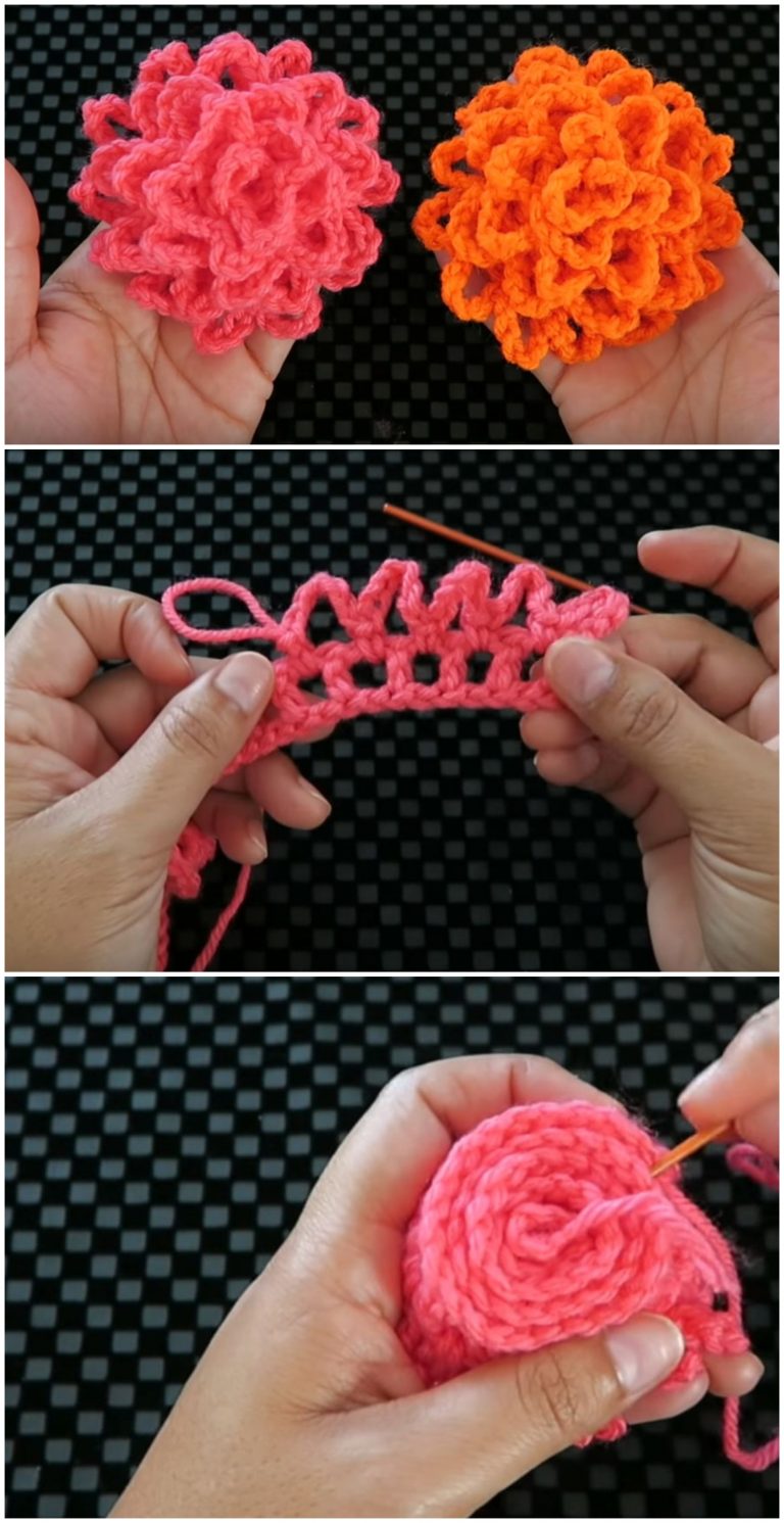 Crochet Fast And Easy Waved Flower - We Love Crochet
