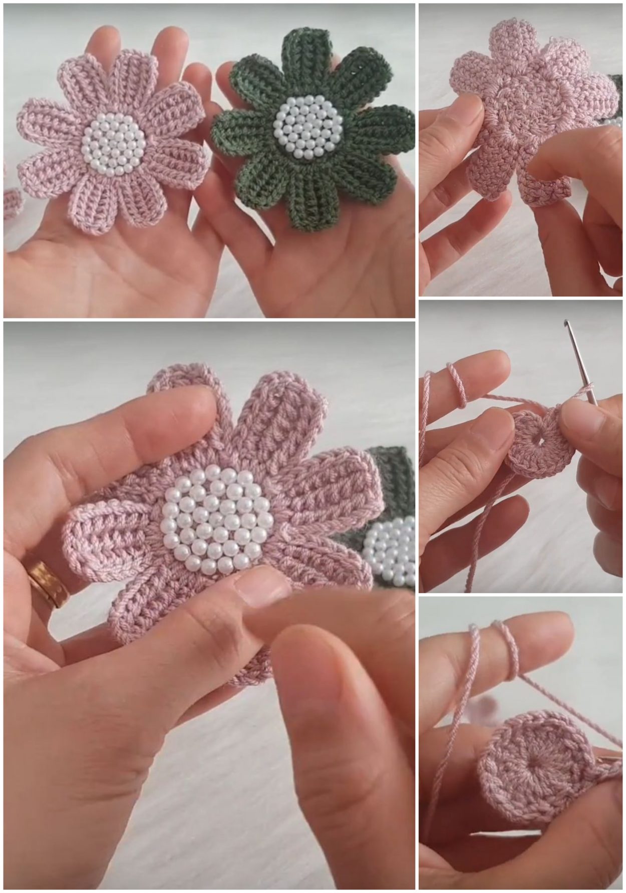 Crochet Flower With Beads - We Love Crochet