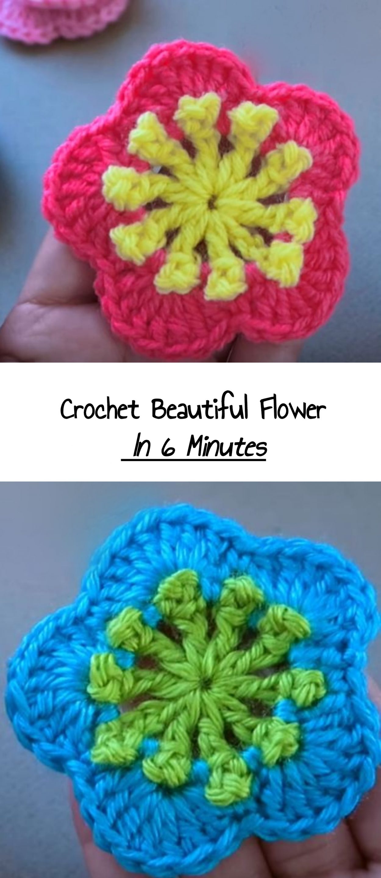 Crochet Beautiful Flower In 6 Minutes - We Love Crochet