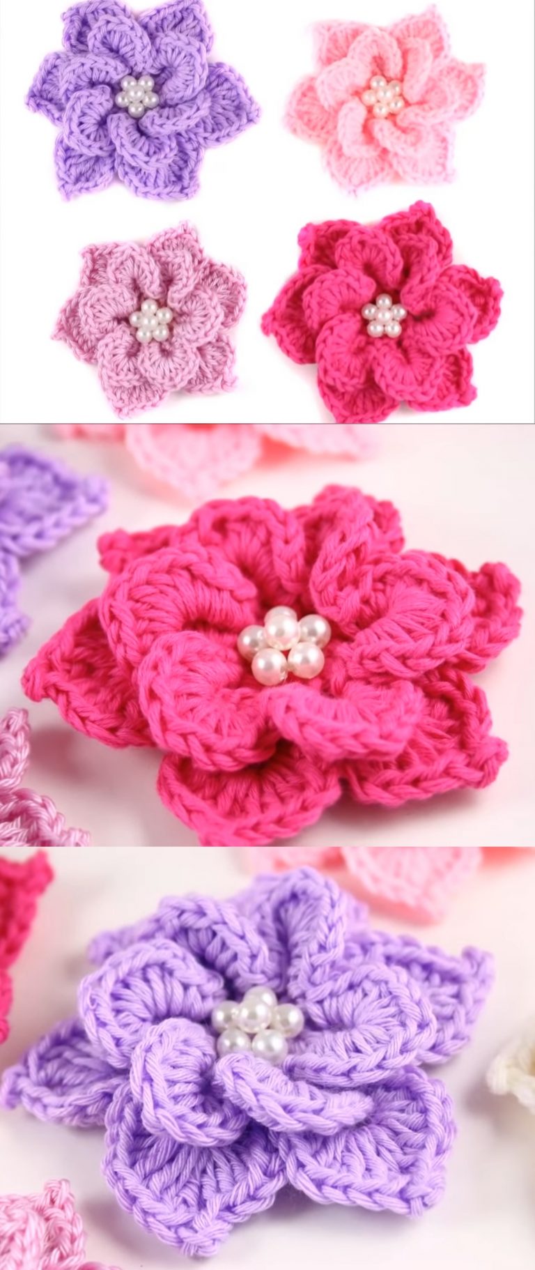 Crochet Two Layer Flower - We Love Crochet
