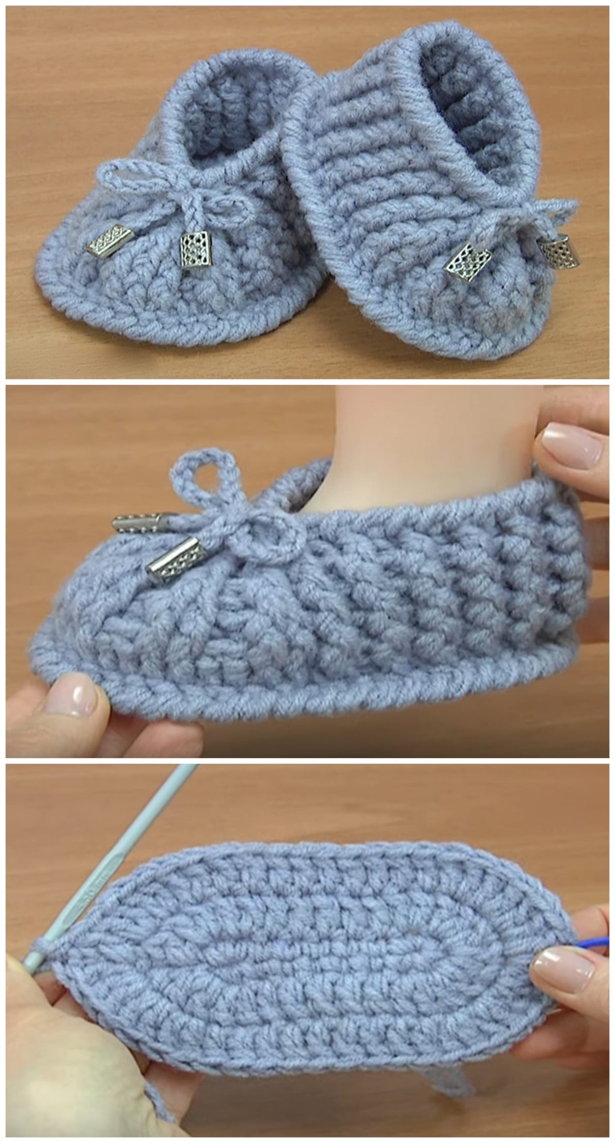 Crochet Comfortable Slippers For Baby - We Love Crochet
