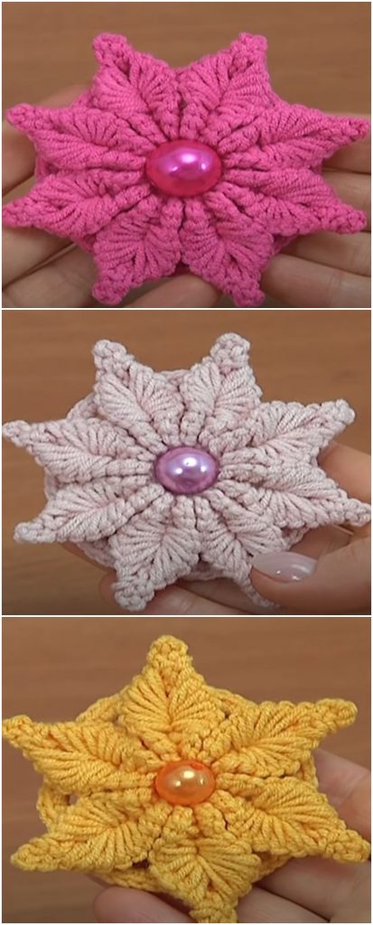 Crochet Flower With String Petals - We Love Crochet