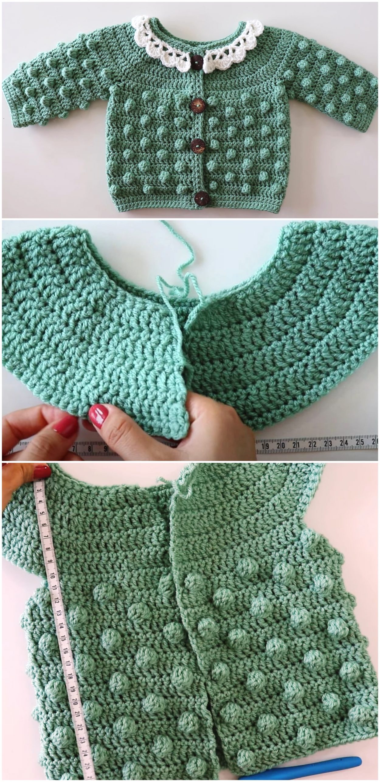 Crochet Baby Cardigan With Bobble Stitch - We Love Crochet