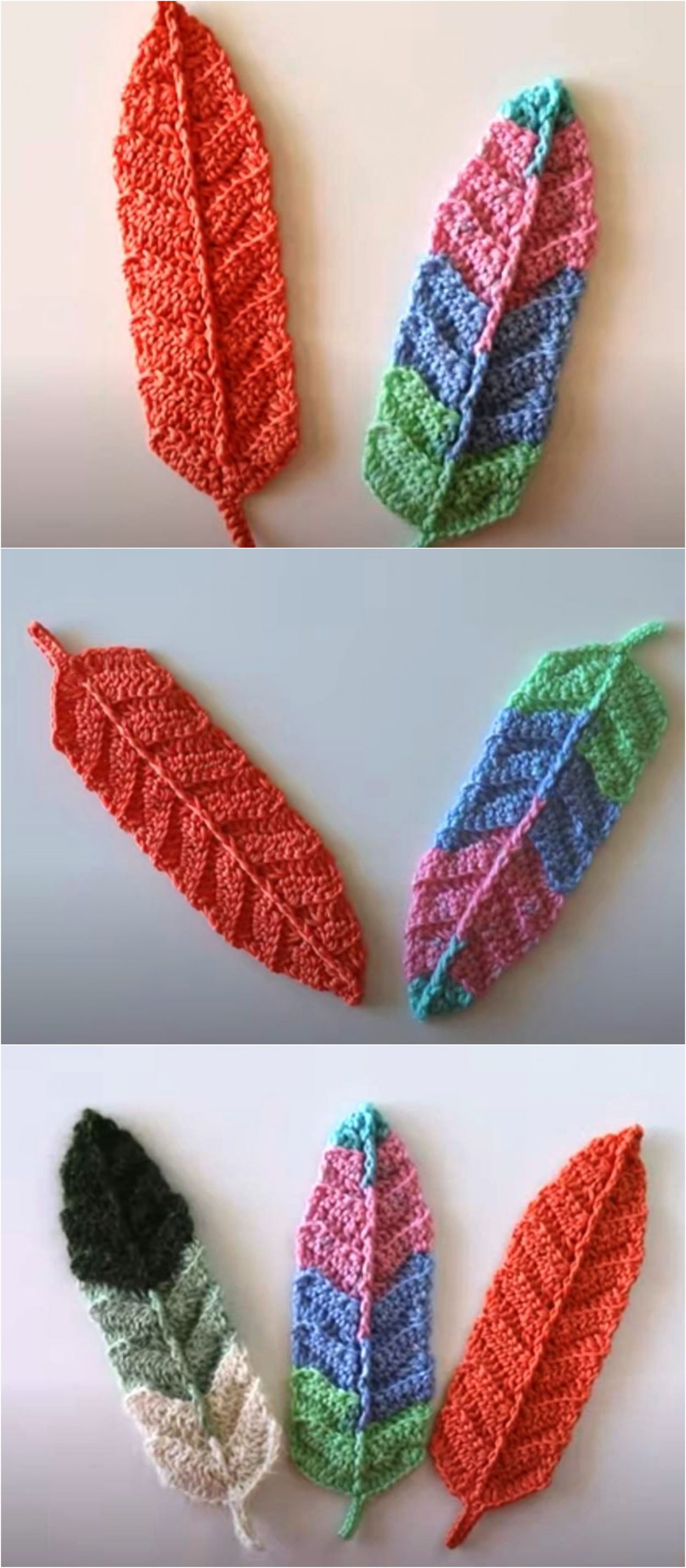 Crochet Reversible Feathers - We Love Crochet