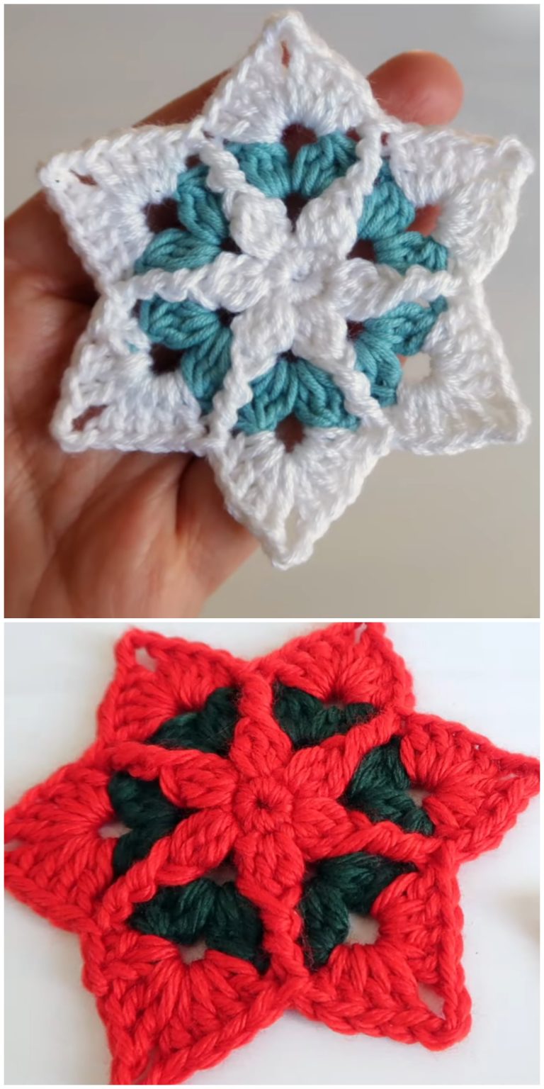 Crochet Christmas Star Flower In 10 Minutes - We Love Crochet