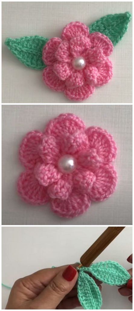 Crochet Lovely Flower Applique - We Love Crochet