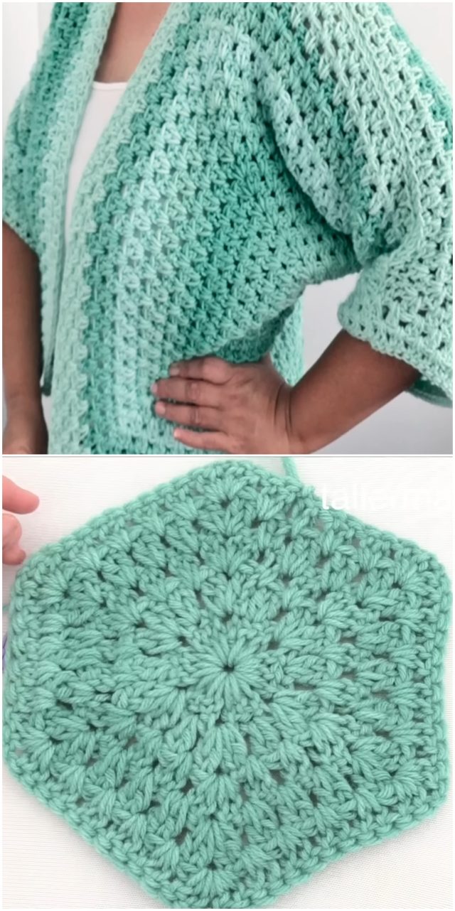 Crochet Granny Hexagon Cardigan - We Love Crochet